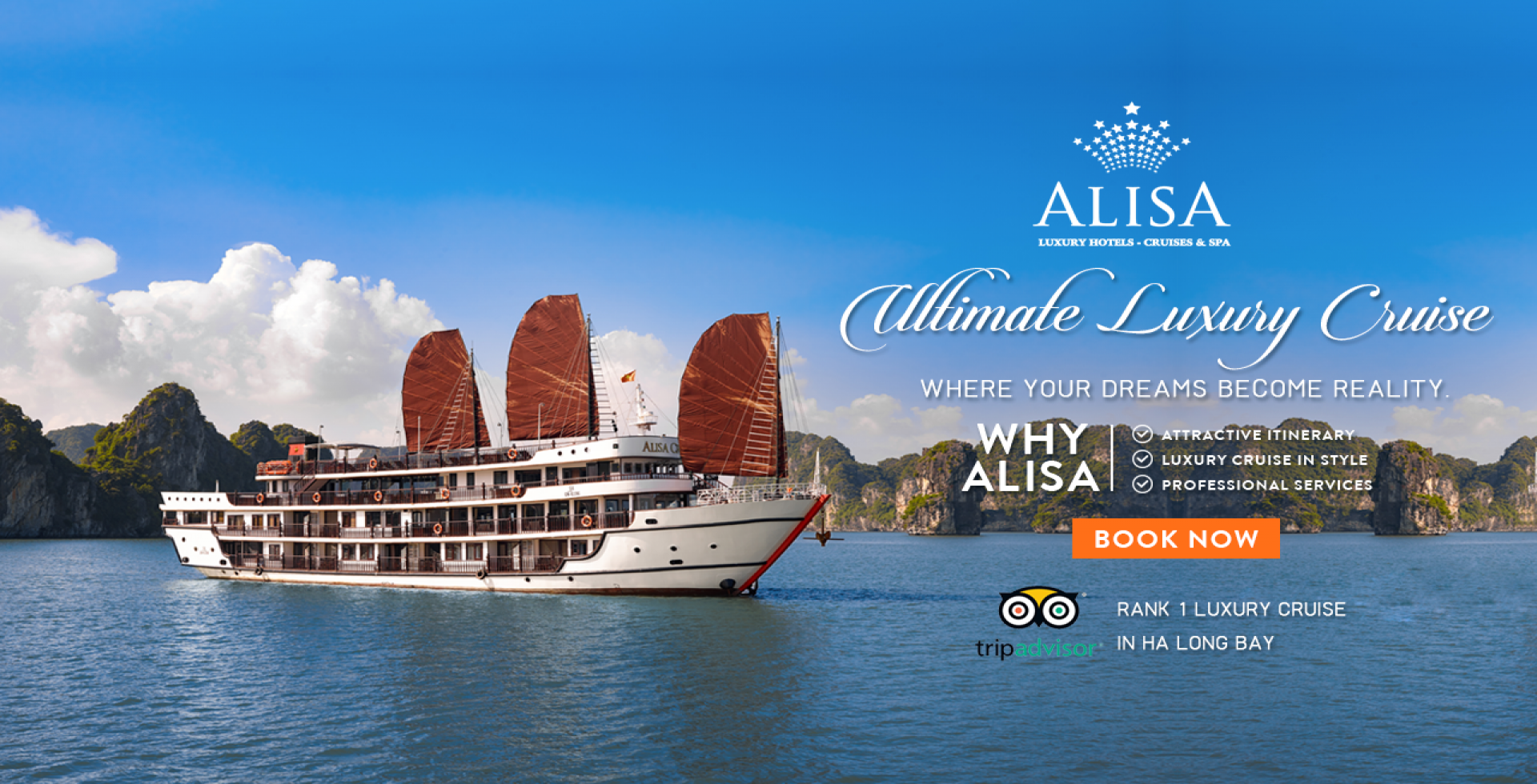 Alisa Luxury Cruise - Best 5 stars cruise in Halong Bay